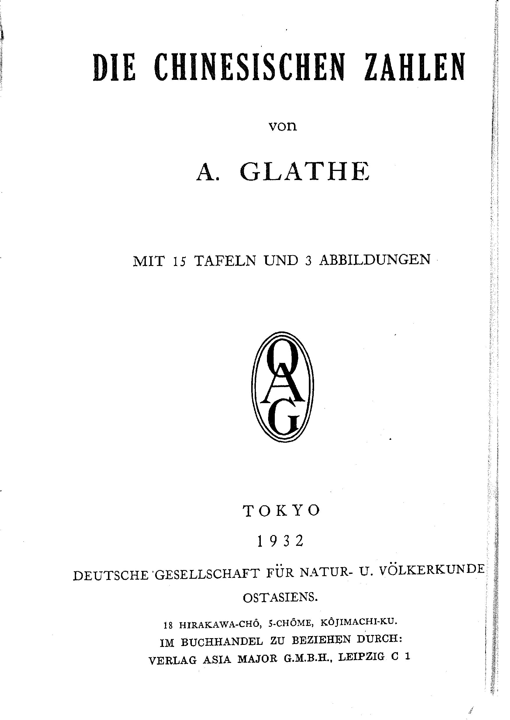 Band XXVI (1932-1934) Teil B | OAG Tokyo (1932) | OAG Mitteilungen ...