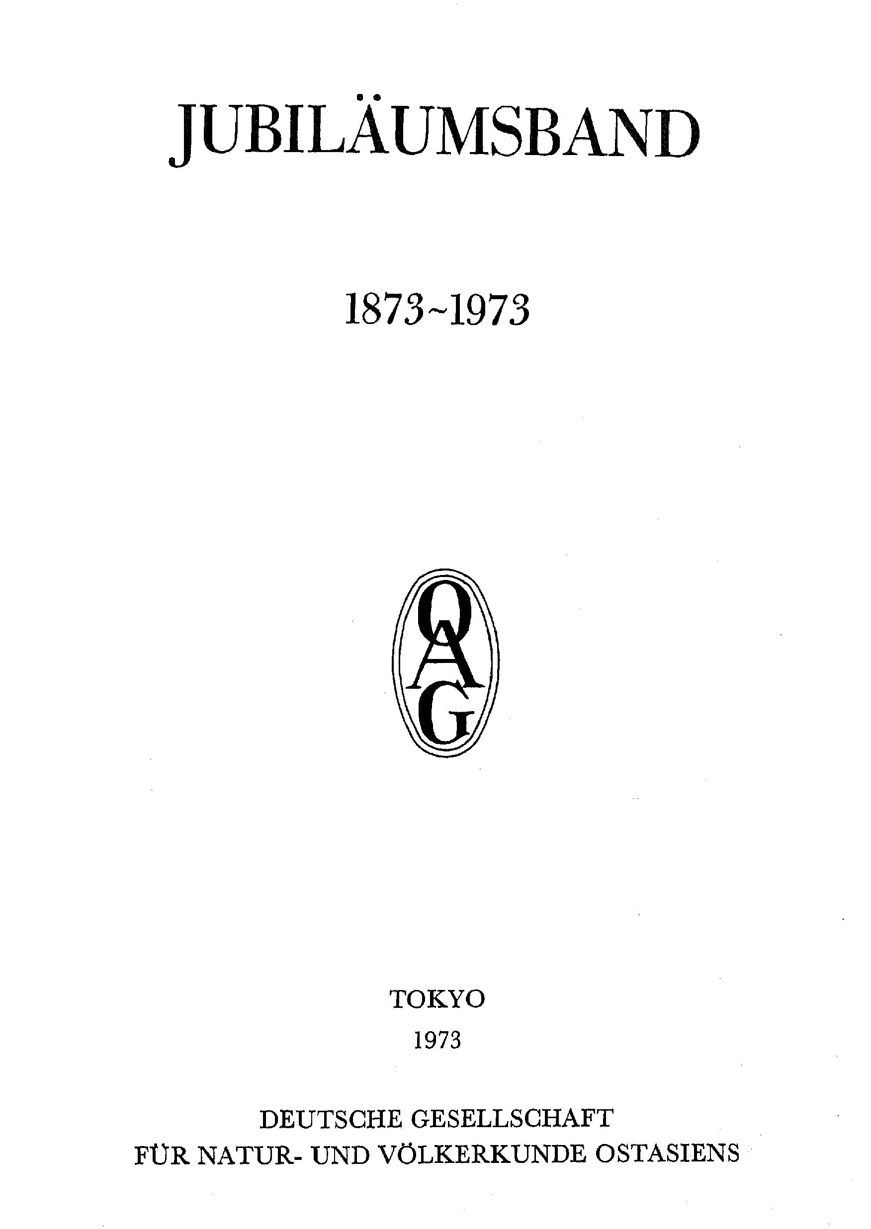 Band LIII (1973) | OAG Tokyo (1973) | OAG Mitteilungen | OAG – Deutsche ...